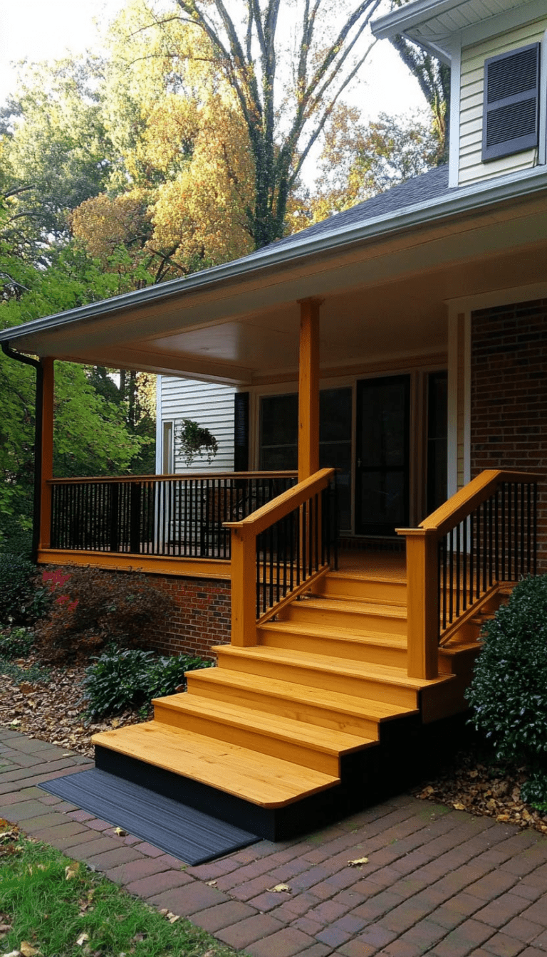 Porch with Ramp and Stairs Ideas